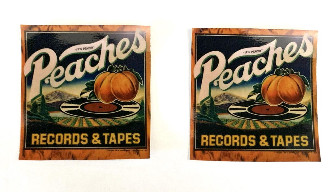 Peaches Records & Tape Logo With Adhesive Back - Small X 2 - Etsy