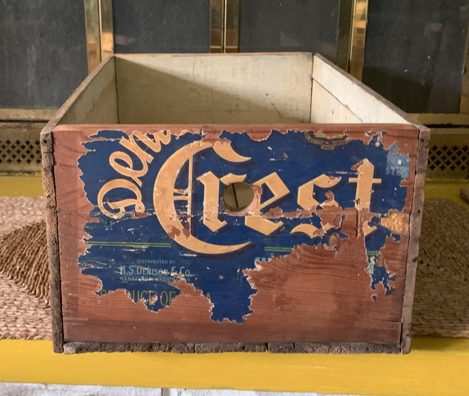 Rustic CREST Storage Crate - Etsy