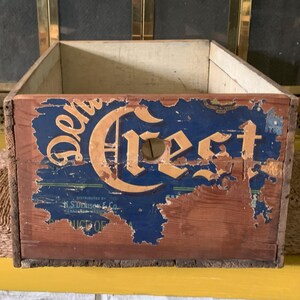 Rustic CREST Storage Crate - Etsy