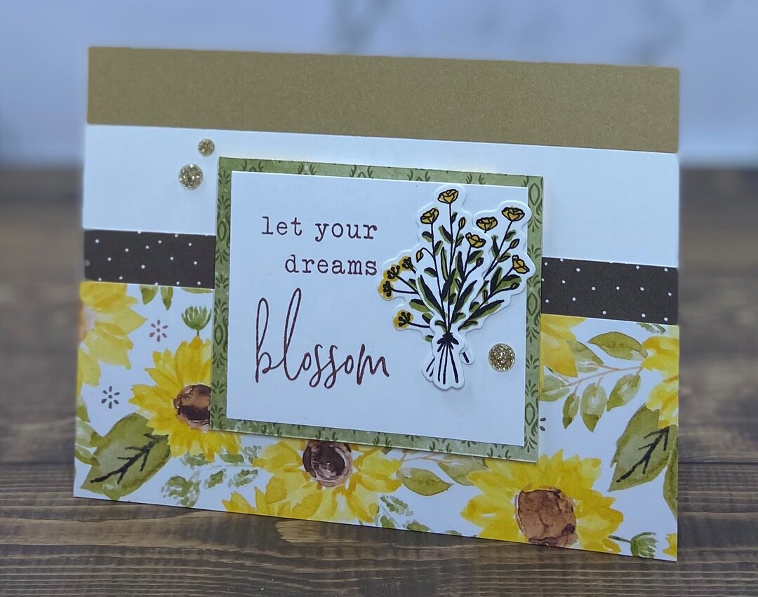 Graduation - Sunflower Horizontal - Handmade Card - Etsy