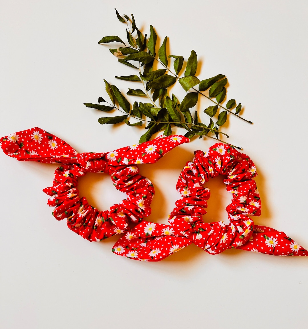 Red Daisy Scrunchie With Tails Easter Gift, Mothers Day Teacher Gift ...
