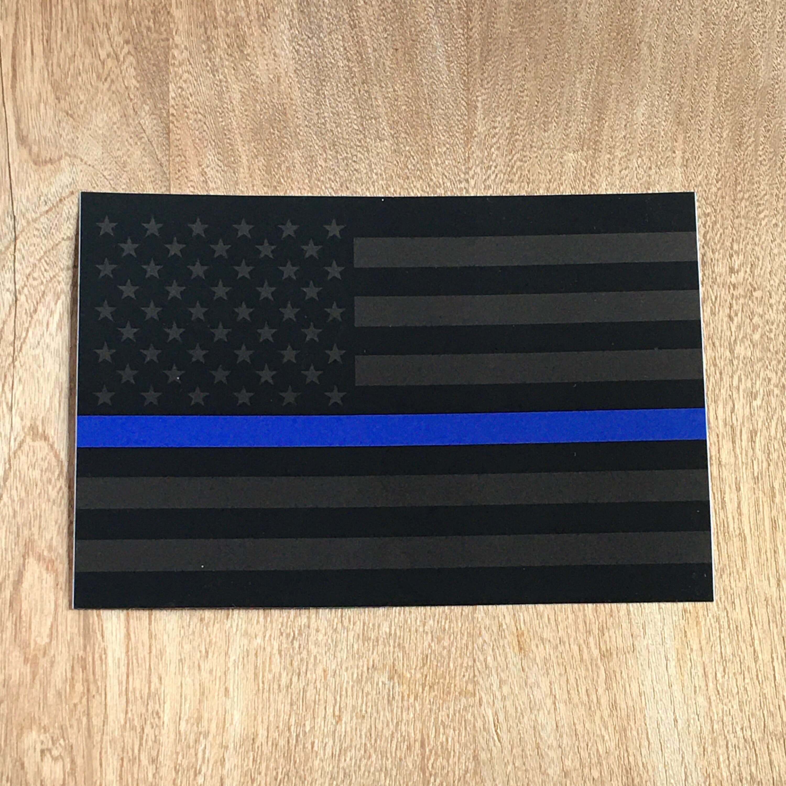 Black Thin Blue Line Flag Sticker 4x6 Inch | Etsy