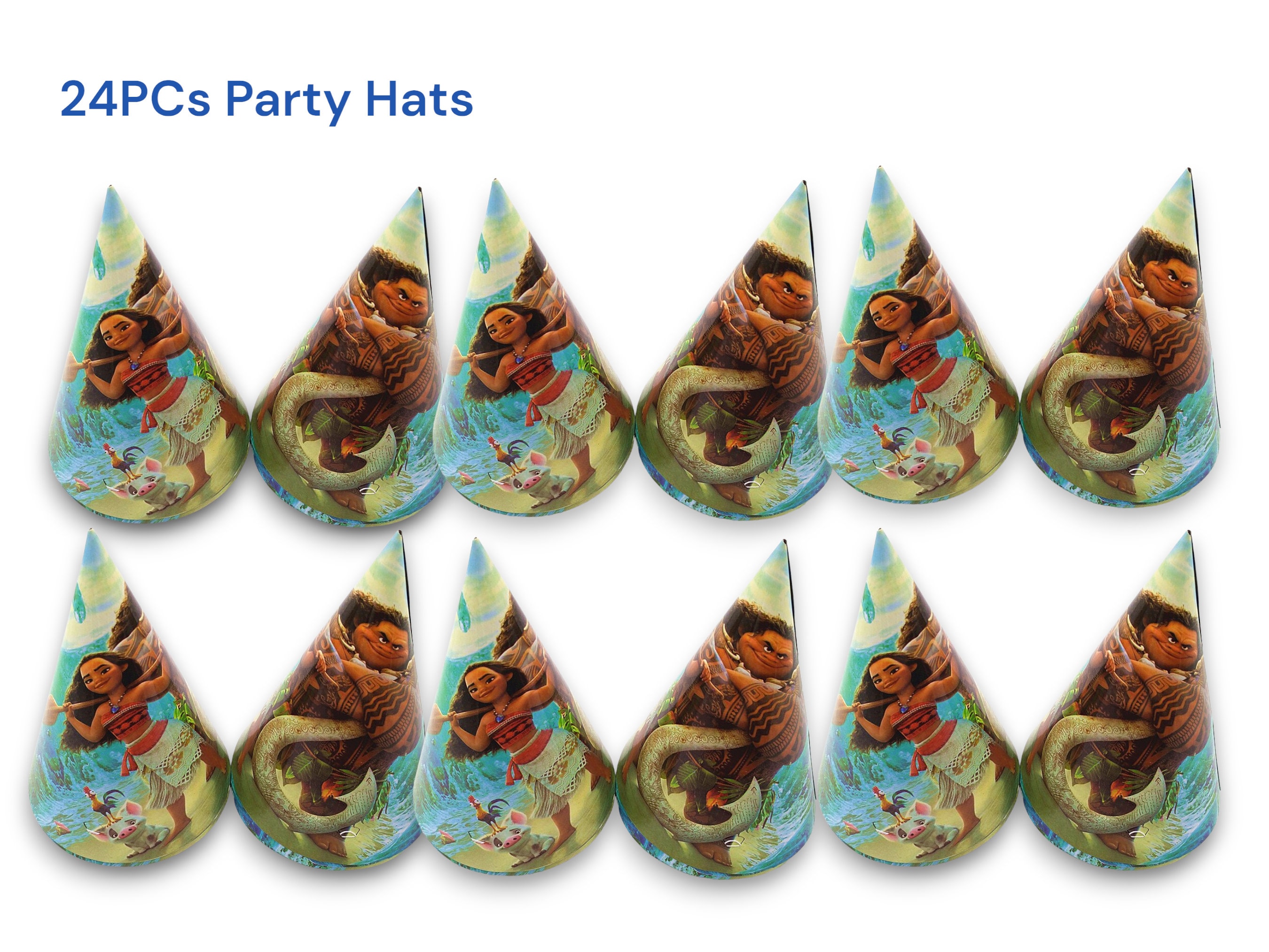 Moana Party Hats (24 Pack) – Kids Birthday Supplies, Themed Decorations ...