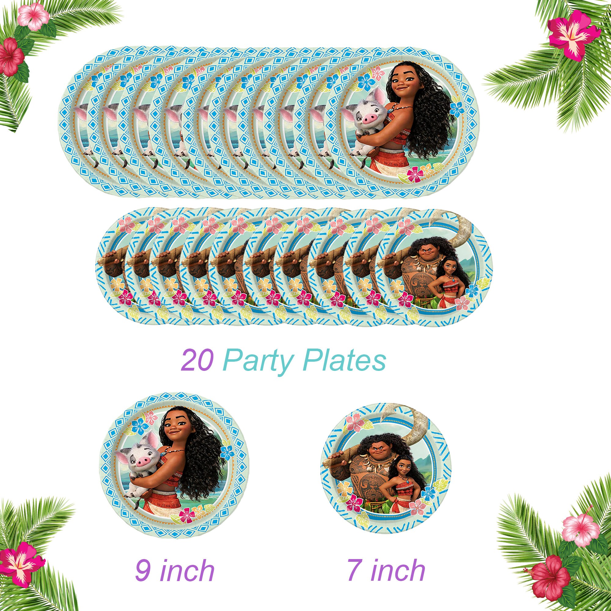 Moana Birthday Party Decorations 20 Plates 20 Utensils - Etsy