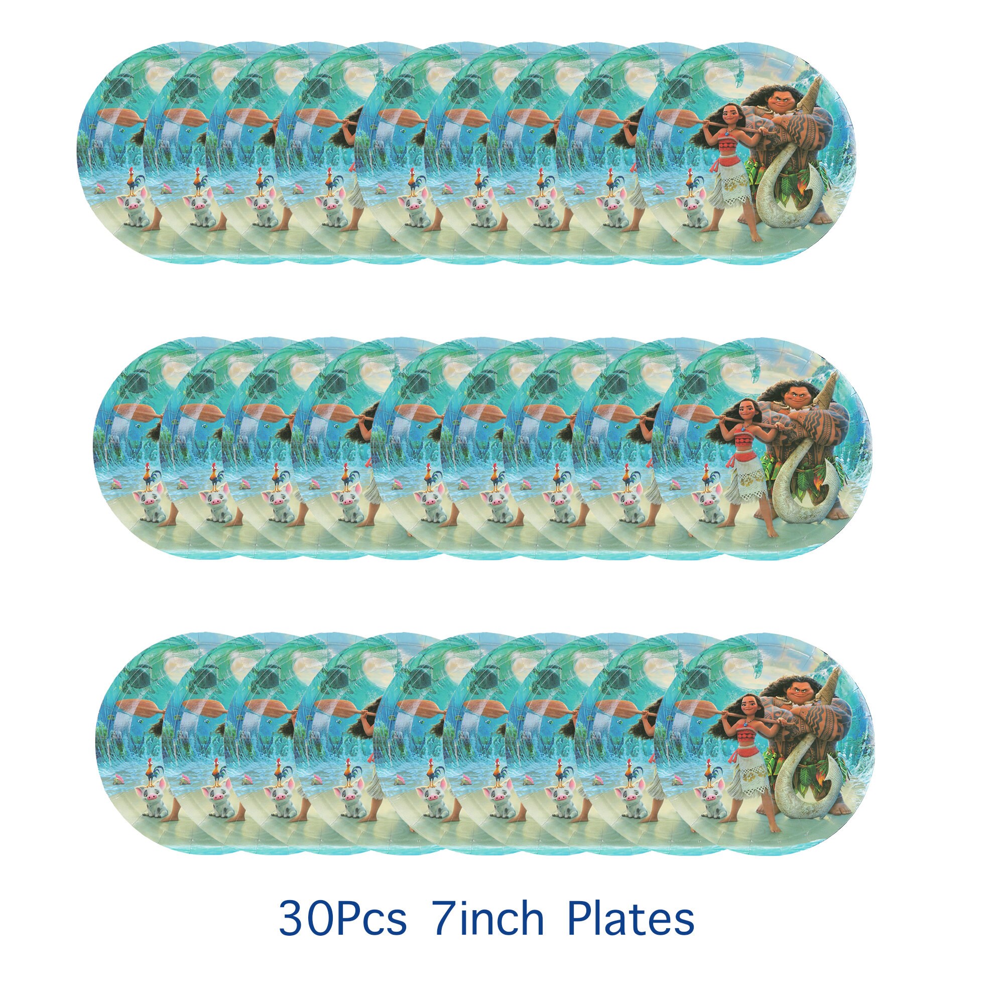 30 Pcs Moana Birthday Party Plates Moana Birthday Party - Etsy