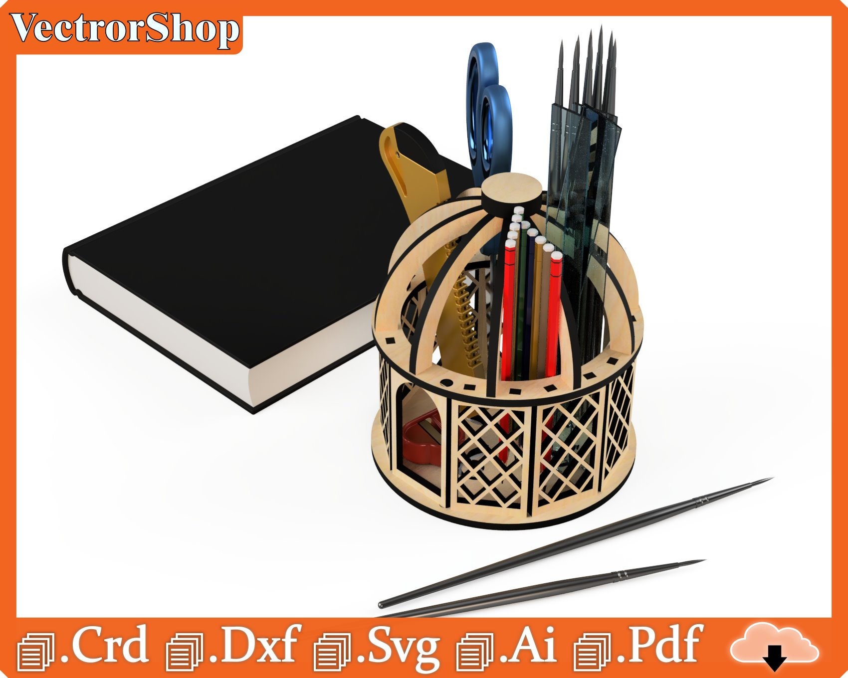 Basket for Laser Cut / Desktop Organizer / Organizer for Brush - Etsy