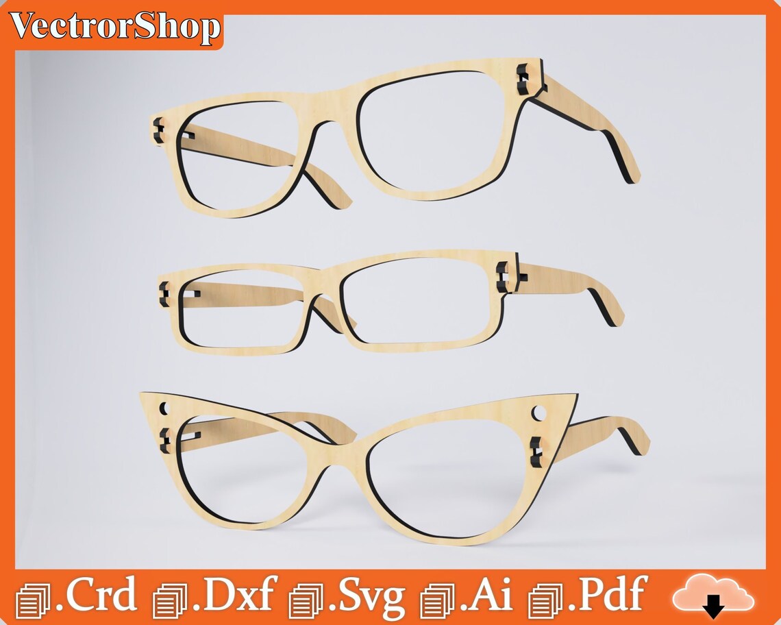 Shaw cut Glasses / File for Laser Cuts CNC / Wooden Toys / - Etsy