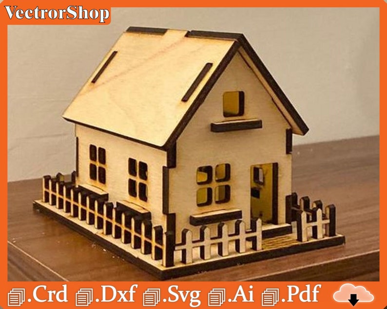 Decorative House for Cnc Laser Cutting / Home Decoration for Laser ...