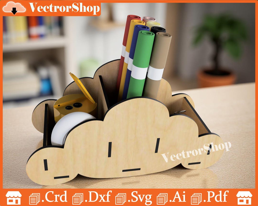 Cloud Desk Organizer Laser Cut Files (digital Download) - Etsy