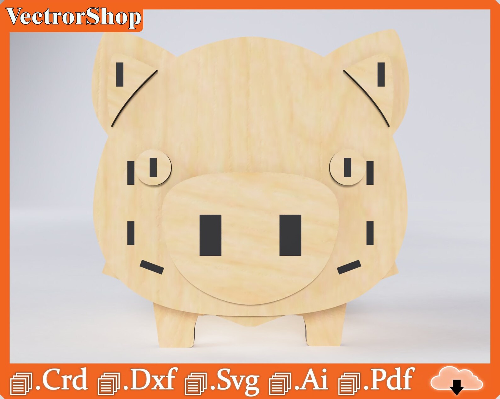 Pig Drawer for Laser Cut / Pig Pigece for Laser Cut / Box in the Form ...