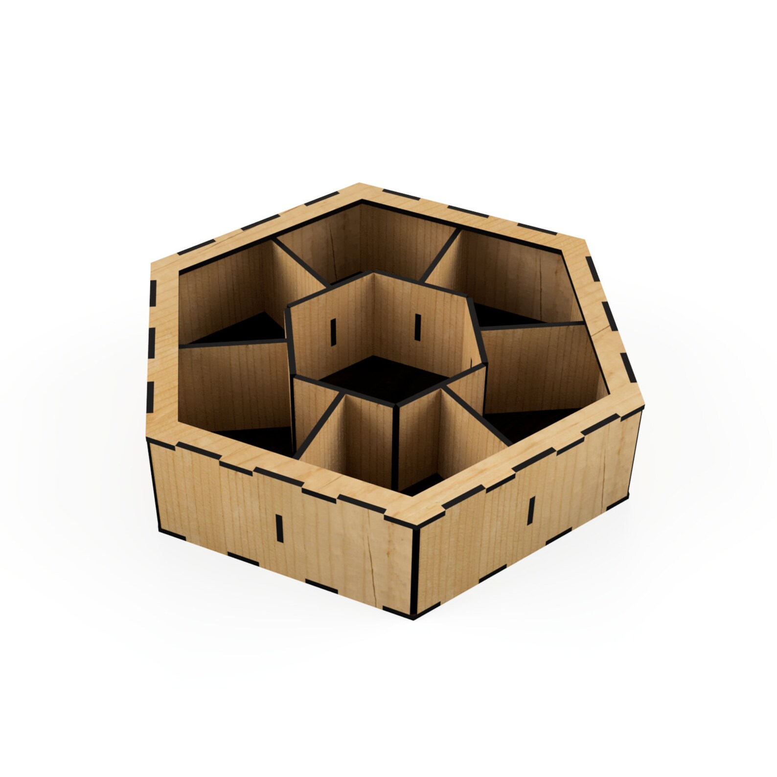 Hexagonal box for laser cutting mdf 3mm laser cut Coupe au | Etsy