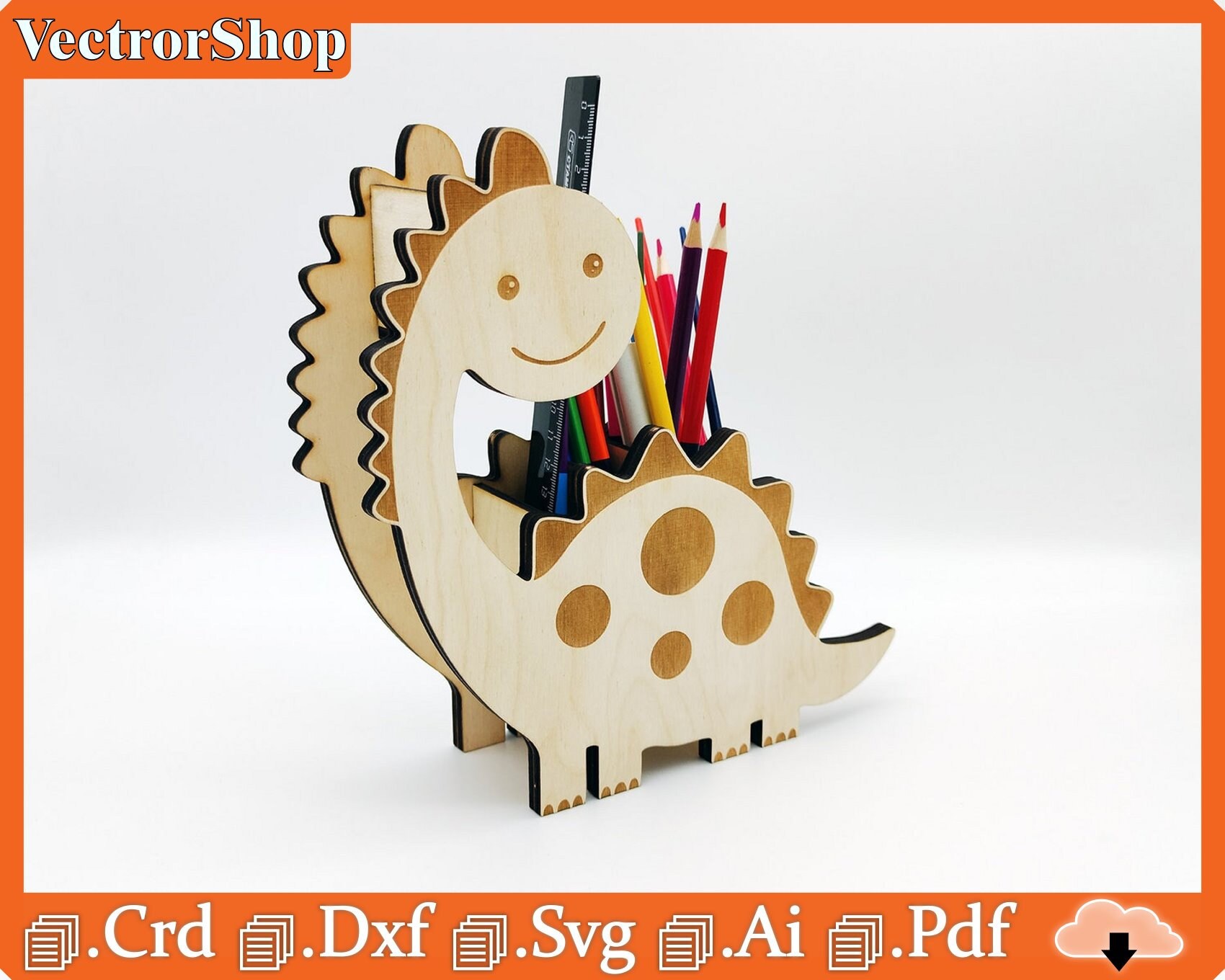 Dinosaur Personality Laser Cut Vectors Organize Your Pencils - Etsy