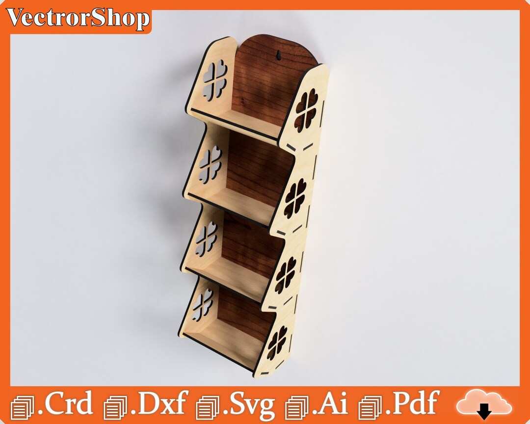 Small Wall Shelf for Laser Cut / Kitchen Shelf for Laser CNC / Vector ...