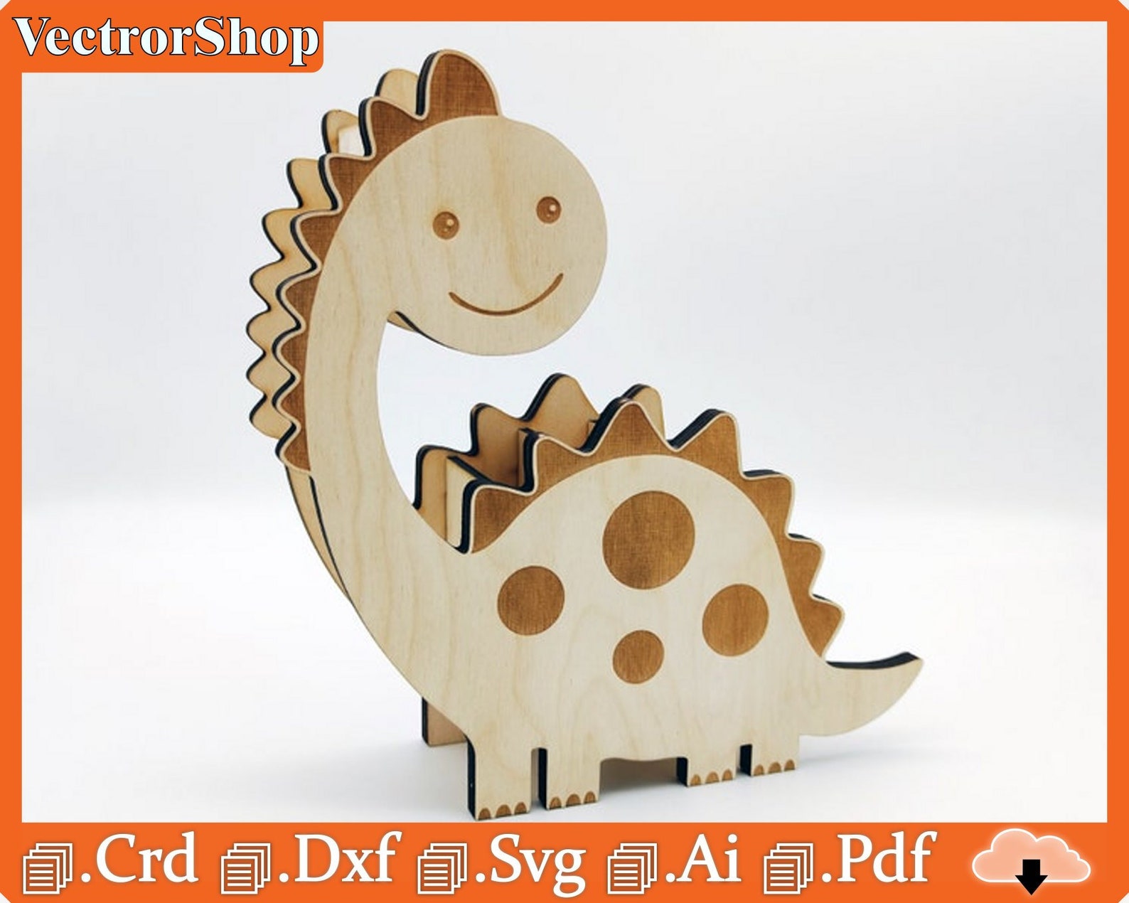 Dinosaur Pencil Holder Laser Cut Files, Desk Organizer SVG, CNC ...