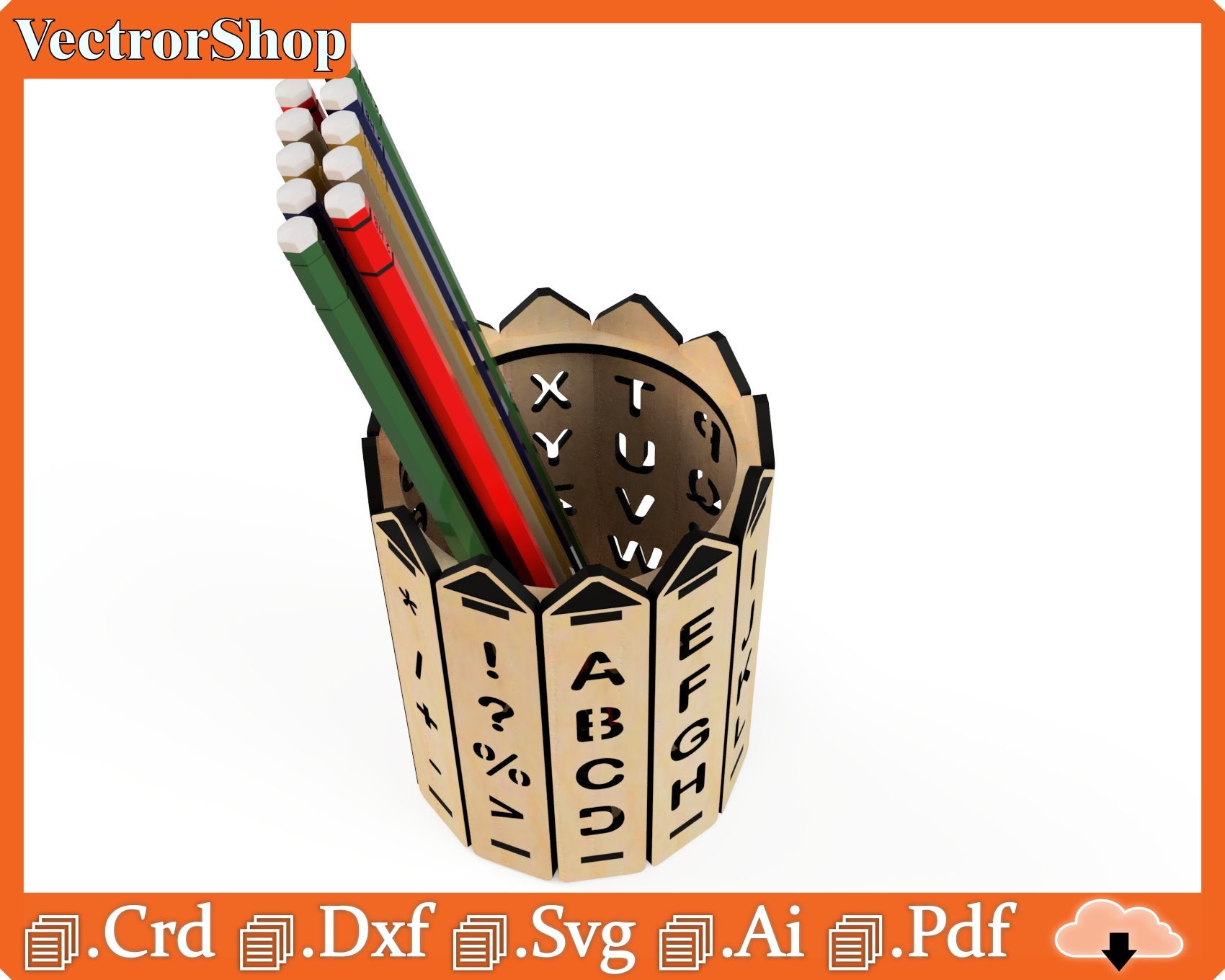Laser Cut Pencil Holder Templates, CNC Table Organizer (digital Files ...