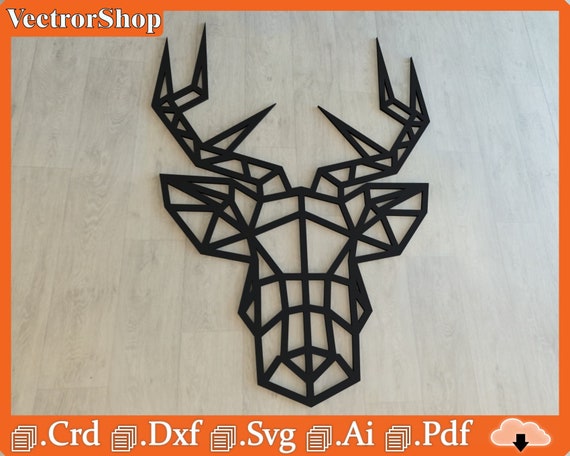 Geometric Deer Vector for Laser Cut / Deer Box With Relief / - Etsy