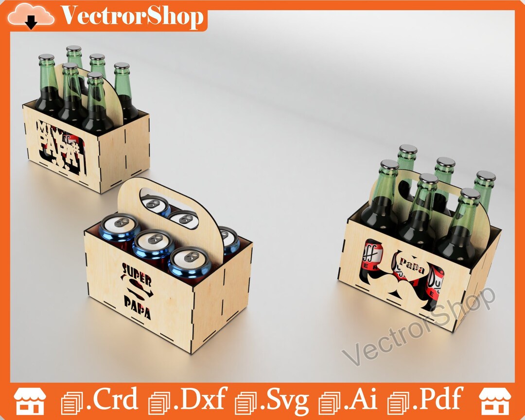 Six Pack Box for Dad - Original and Fun Gift - Laser Cutting Svg, Ai ...