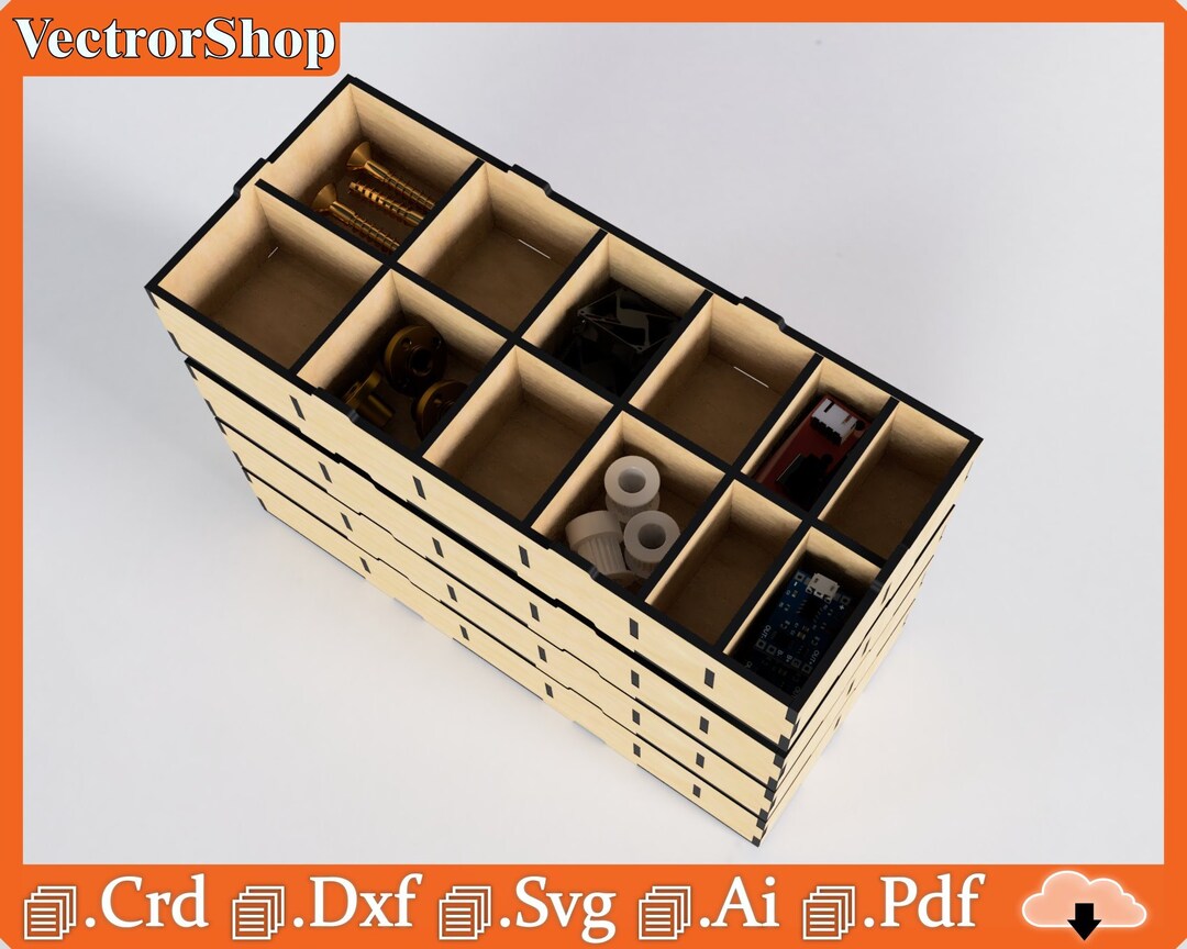 Nestable Organizer for Laser / Organizer CNC With Compartments ...
