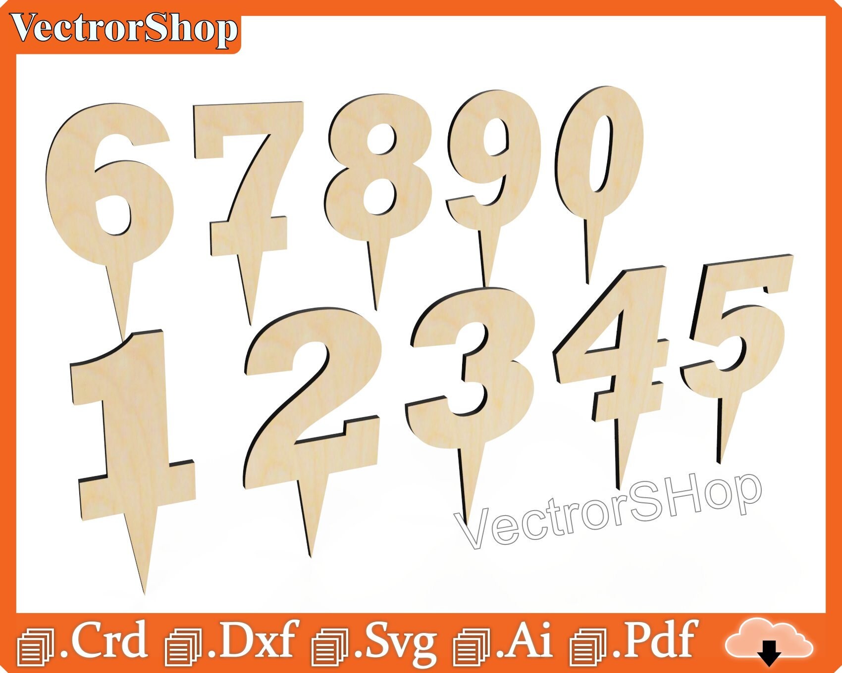 Cake Numbers Ready for Laser Cutting / Cake Decorations for - Etsy