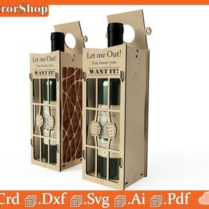 Incarcerated Wine Box, Wine Box for Laser Cutting, Plywood Wine Box ...