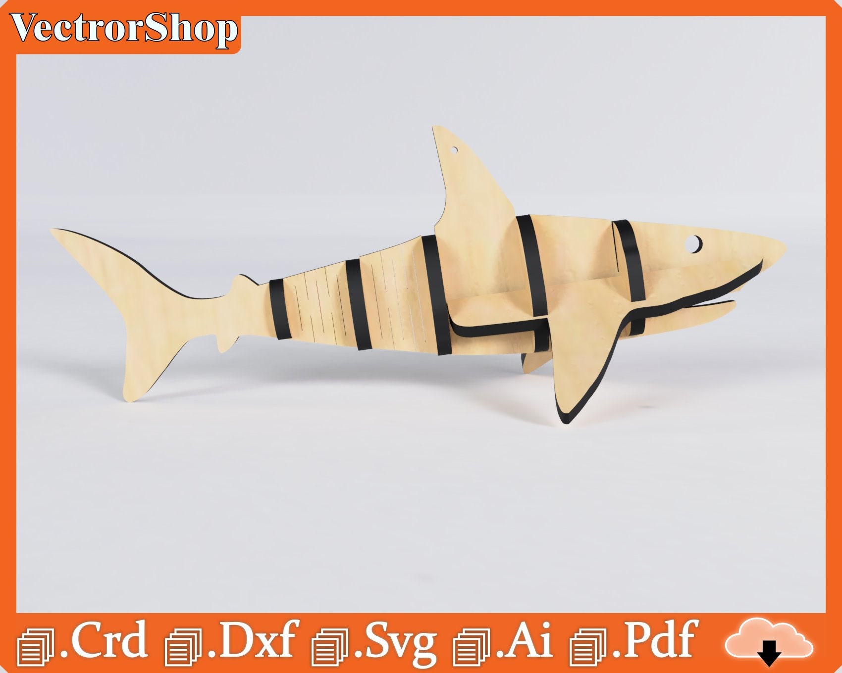 Shark Vector for Laser Cut / Cutting Files / Pattern CNC / - Etsy