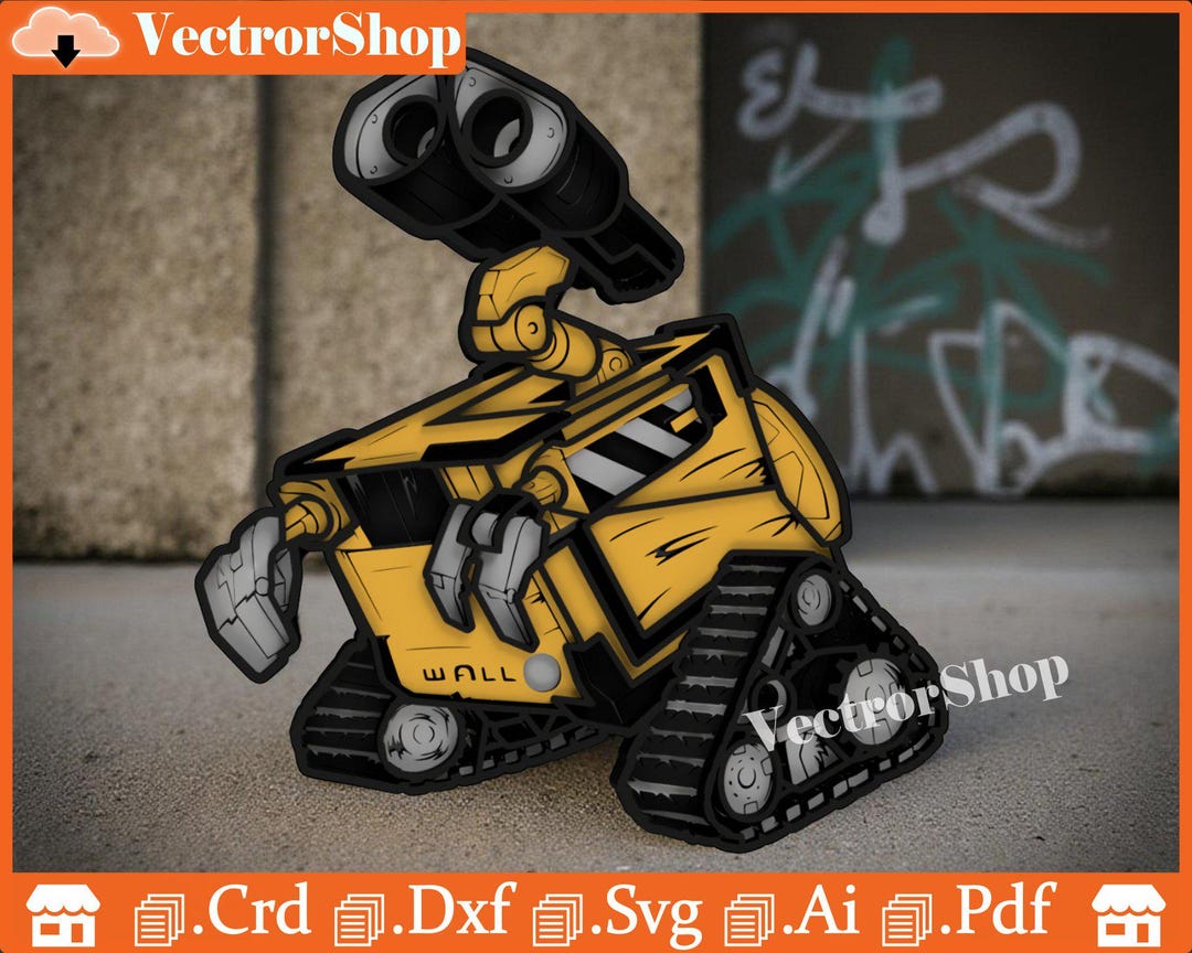 Wall-e Robot Laser Cut Files, Multilayer CNC Template (digital Download ...