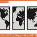 World Map for CNC Laser Cut / Office Decoration / Continents for Laser ...