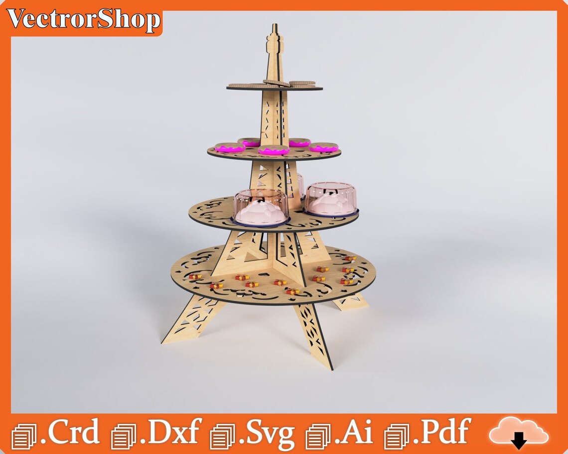 4 Story Eiffel Tower / Cake Tower / Party Shelf / Digital Table ...