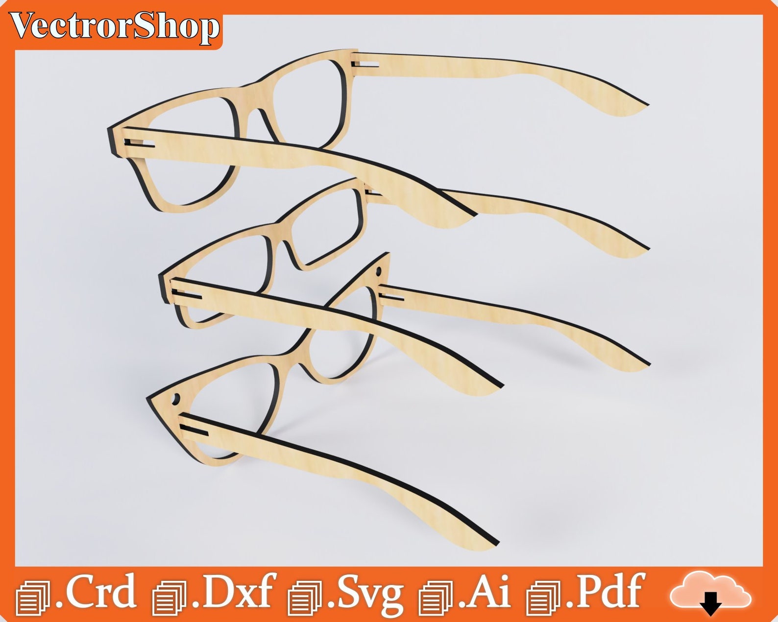 Shaw cut Glasses / File for Laser Cuts CNC / Wooden Toys / - Etsy