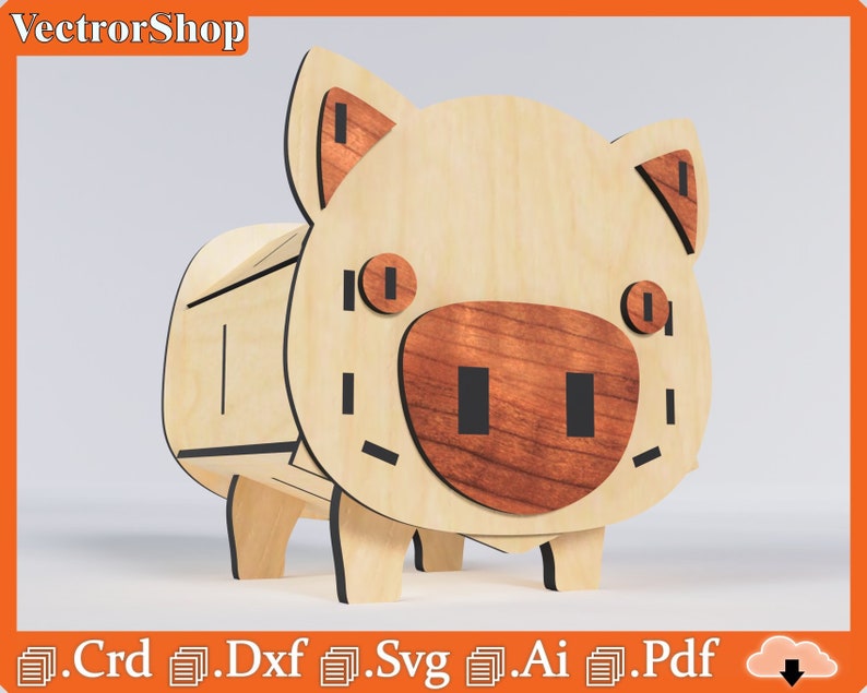 Pig Drawer for Laser Cut / Pig Pigece for Laser Cut / Box in - Etsy