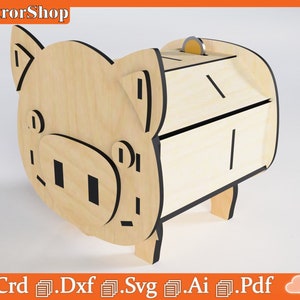 Pig Drawer for Laser Cut / Pig Pigece for Laser Cut / Box in the Form ...