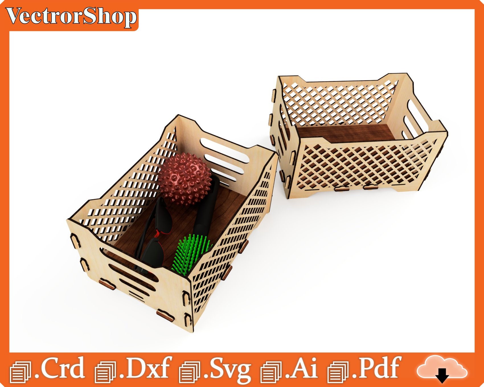Laser Cutting Basket / Storage / Open Box Basket / Laser Cut - Etsy