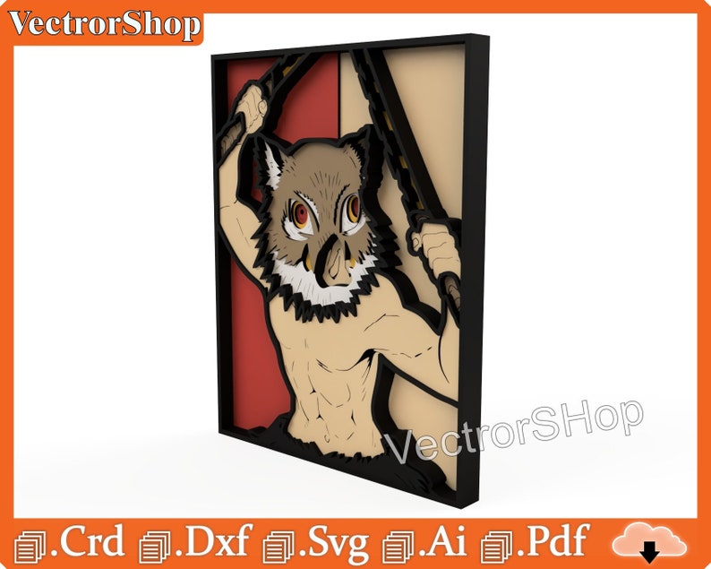 Inosuke Hashibira Layered Table Decor, Anime CNC Laser Cut Files ...