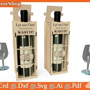 Incarcerated Wine Box, Wine Box for Laser Cutting, Plywood Wine Box ...