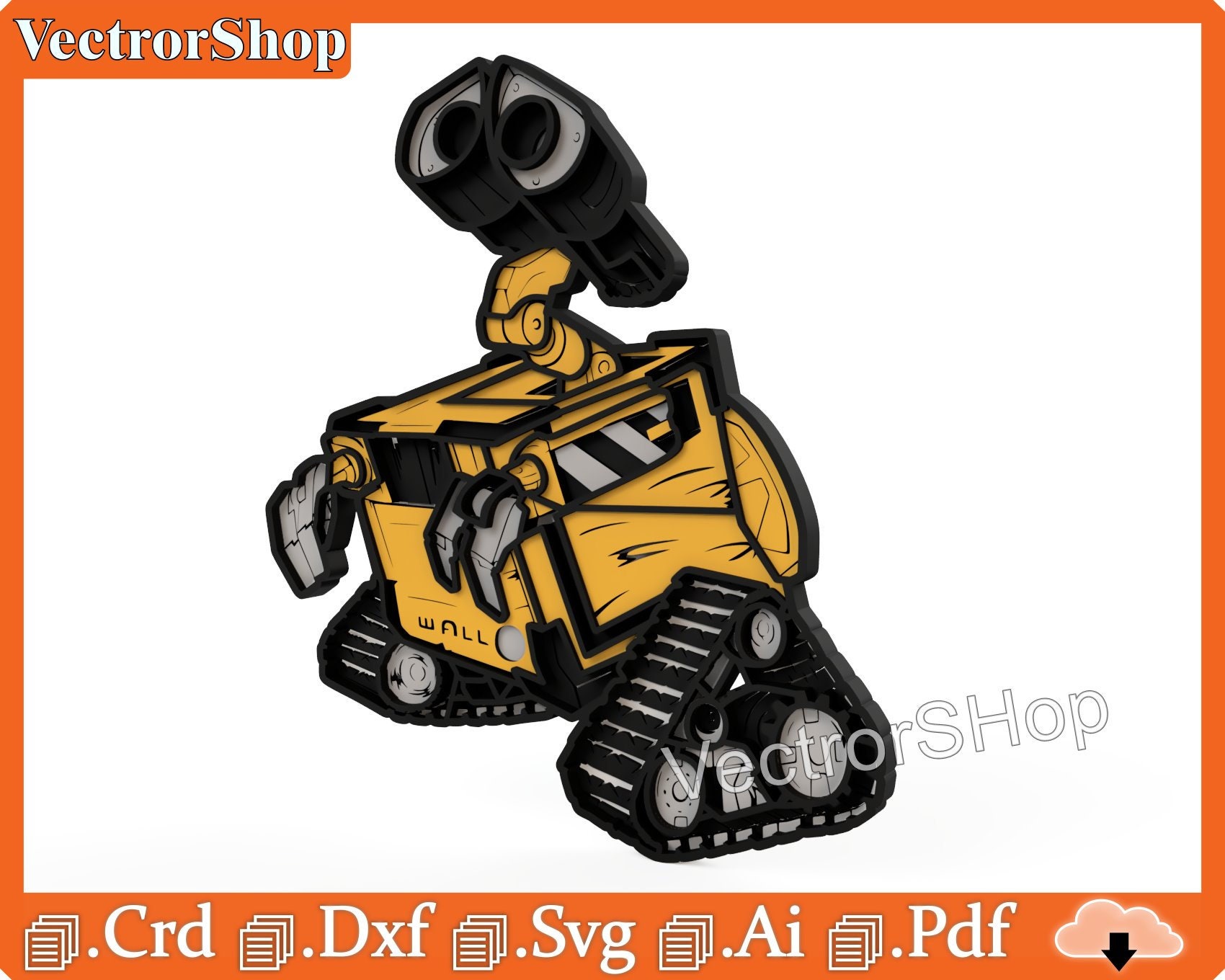 Wall-e Robot Laser Cut Files, Multilayer CNC Template (digital Download ...