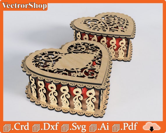 Heart Box / Love Box for Laser CNC Cut / Box for Gifts / Heart - Etsy