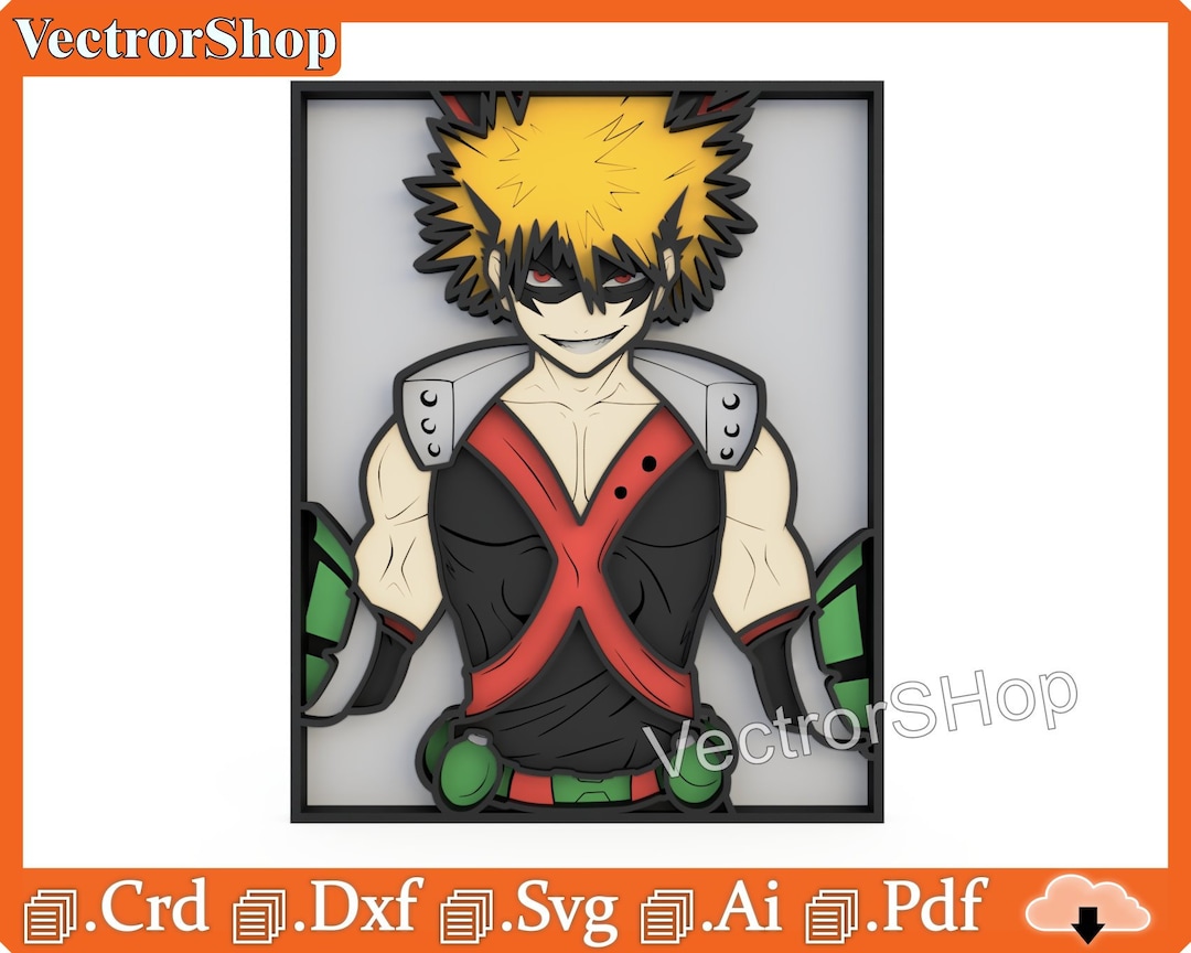 Katsuki Bakugo Multicapa Box for Laser Cut/ Multicapa Anime Box for ...