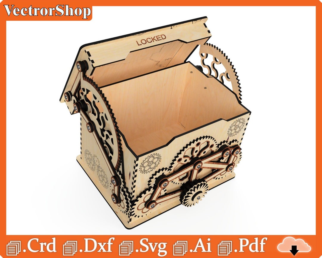 Mechanical Gearbox for Laser Cut / Gear Baul / Decorative Box for Laser ...