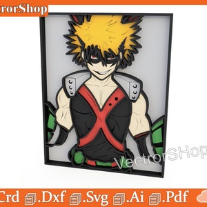 Katsuki Bakugo Multicapa Box for Laser Cut/ Multicapa Anime Box for ...