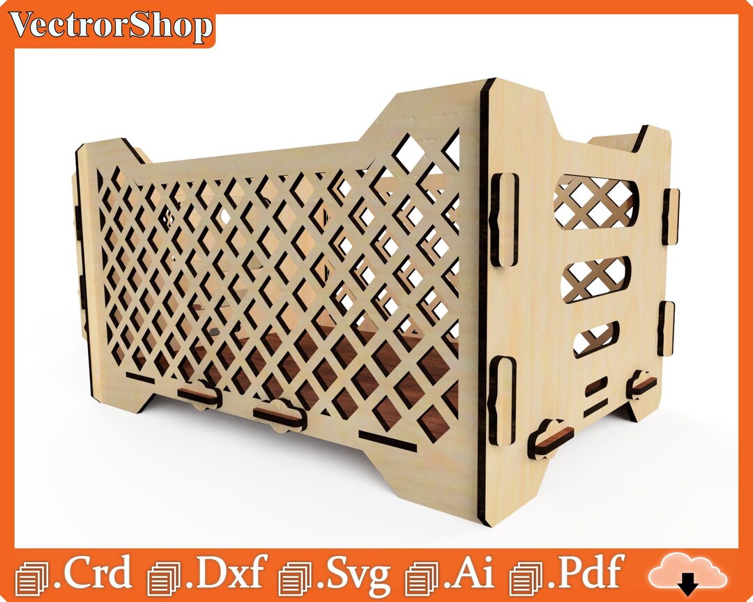 Laser Cutting Basket / Storage / Open Box Basket / Laser Cut Vectors ...