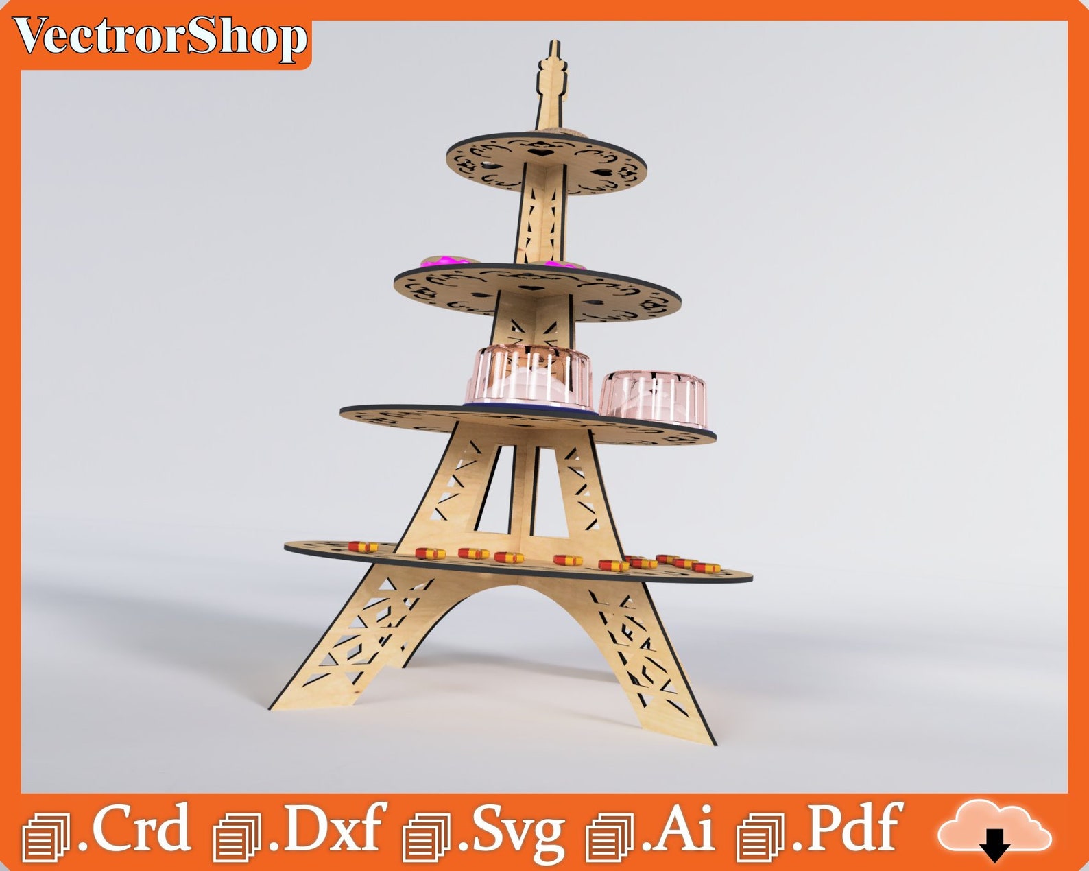 4 Story Eiffel Tower / Cake Tower / Party Shelf / Digital - Etsy