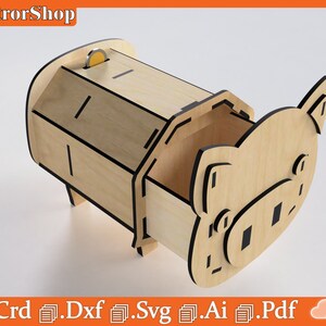 Pig Drawer for Laser Cut / Pig Pigece for Laser Cut / Box in the Form ...