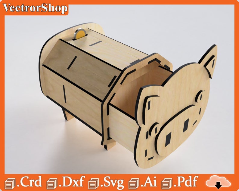 Pig Drawer for Laser Cut / Pig Pigece for Laser Cut / Box in - Etsy