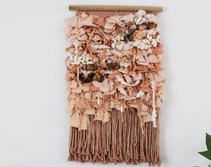 Large Boho Woven Wall Hanging / Modern Minimalist Ribbon Tapestry ...