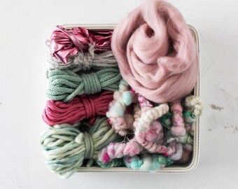 Handpicked Fiber Art Yarn Assortment: Wool, Cotton, Color Core, Roving ...