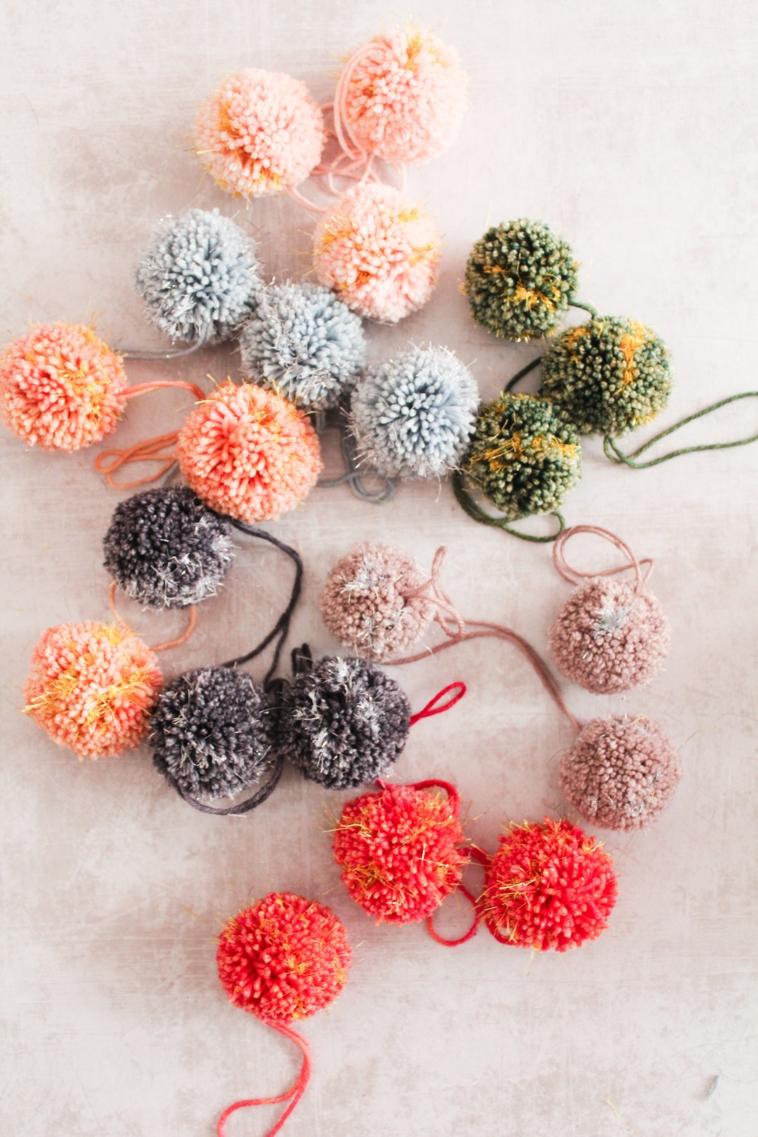 Pom Poms | the Tinsel Pom Collection 2.5" Diameter, Sets of 3. You ...