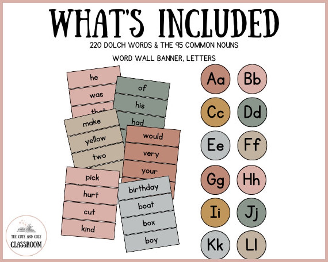 Boho Rainbow Word Wall Kit - Etsy