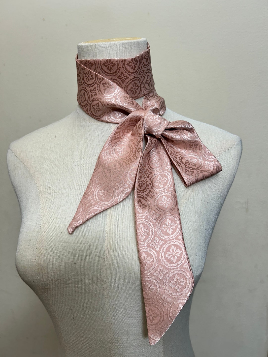 Elegant Pink Silk Scarf, Perfect for Hair Bows, Hair Ties, Narrow ...