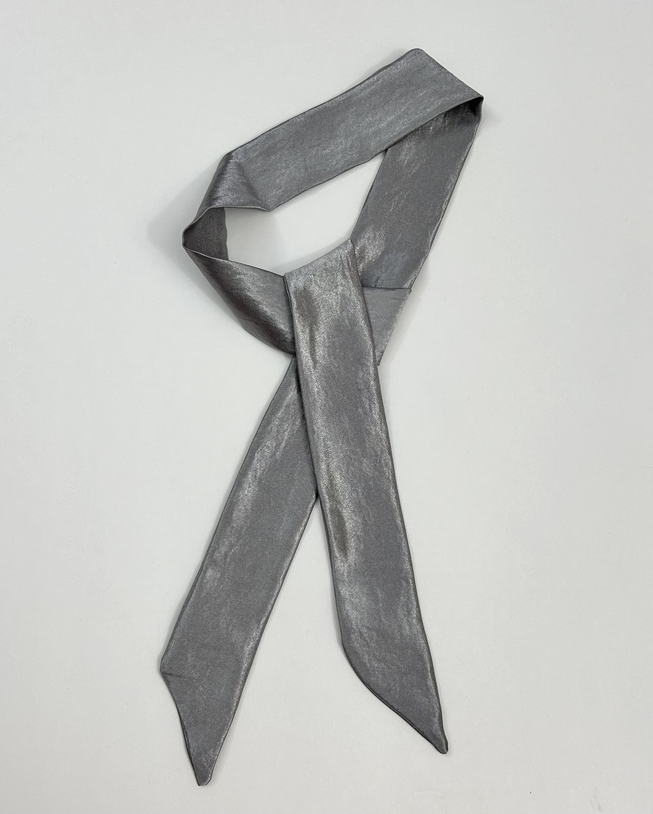 Women’s Silver Silk Skinny Scarf - Etsy