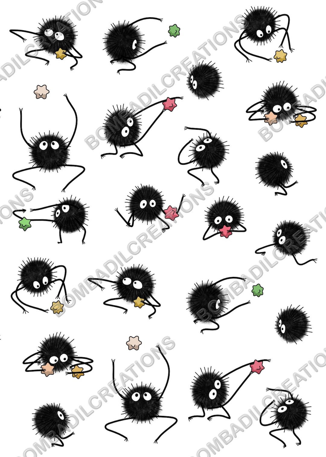Spirited Away Soot Sprites Invitation/save the Date/note Card Instant ...